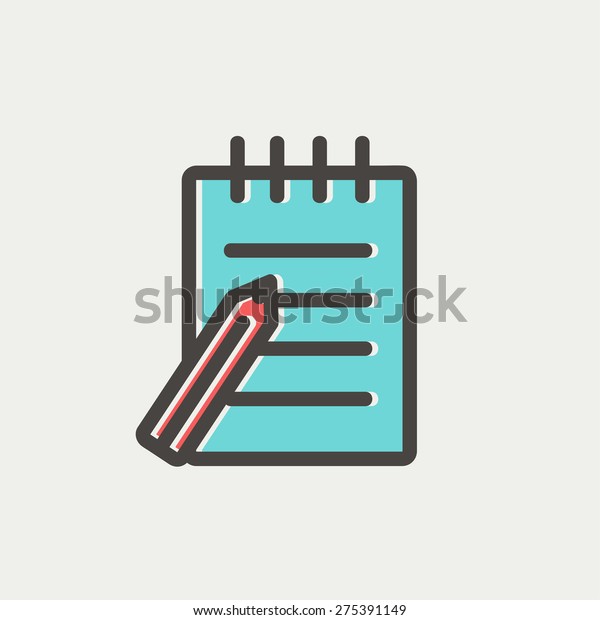 Writing Pad Pen Icon Thin Line Stock Vector (Royalty Free) 275391149 ...