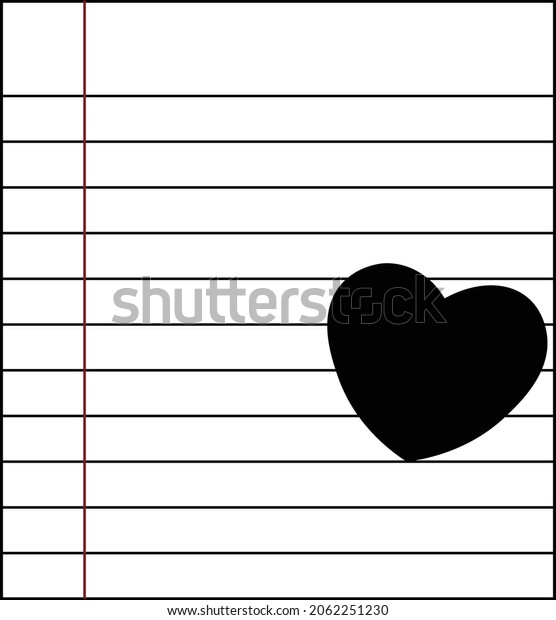 Writing Paper Heart Design Stock Vector (Royalty Free) 2062251230 ...