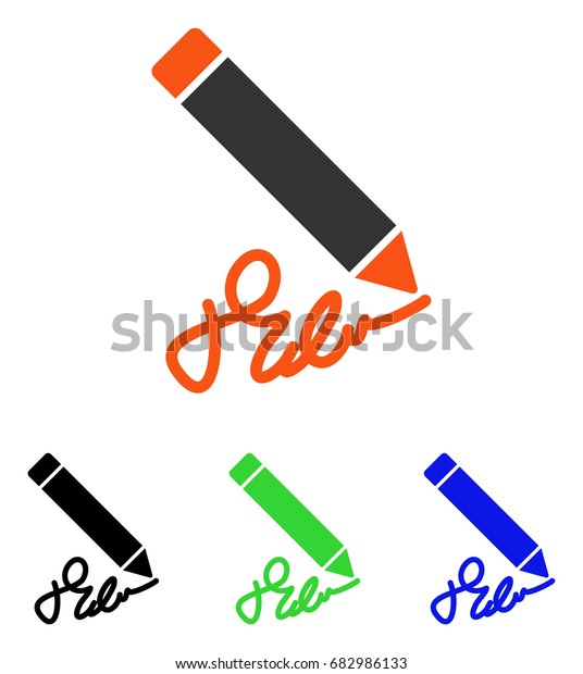Writing Pencil Vector Pictogram Illustration Style Stock Vector ...