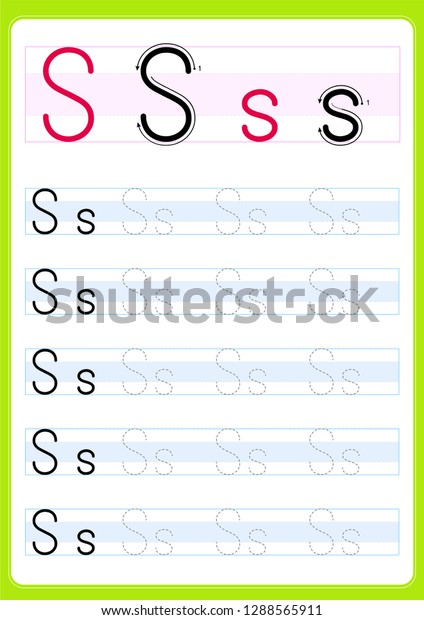 Writing Practice Letter Ss Printable Worksheet Stock Vector (Royalty ...