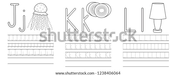 Writing Practice Letters Jkl Coloring Book Stock Vector (Royalty Free ...