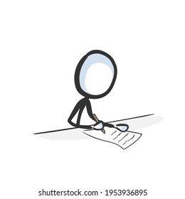 535 Stickman writing Images, Stock Photos & Vectors | Shutterstock