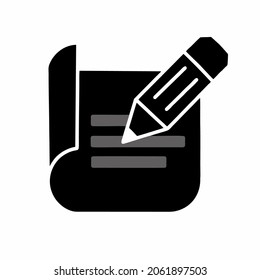 Writing Vector Icon Pencil Paper Icon Stock Vector (Royalty Free ...