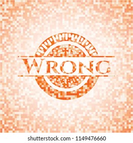 Wrong Orange Mosaic Emblem Background Stock Vector (Royalty Free ...