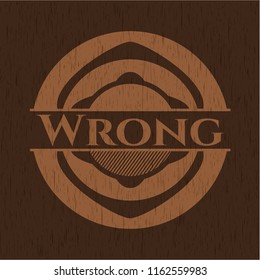 Wrong Realistic Wooden Emblem Stock Vector (Royalty Free) 1162559983 ...