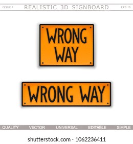 Wrong Way Road Sign Top View Stock Vector (Royalty Free) 1062236411 ...
