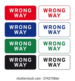 Wrong Way Sign Vector Set Stock Vector (Royalty Free) 274275866 ...