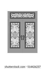 Wrought Iron Door Stock Vector (Royalty Free) 514426237 | Shutterstock