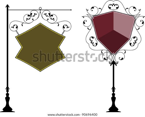 Wrought Iron Signage Stock Vector (Royalty Free) 90696400 | Shutterstock