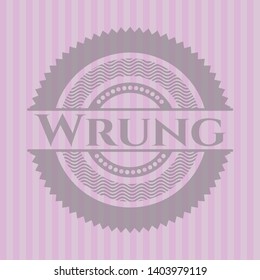 Wrung Pink Emblem Retro Vector Illustration: vector de stock (libre de ...