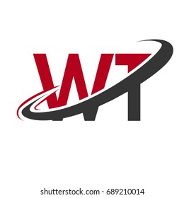 Wt Initial Logo Company Name Colored Stock Vector (Royalty Free ...