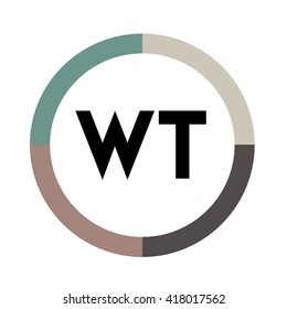 Wt Letters Four Colors Abstract Background Stock Vector (Royalty Free ...