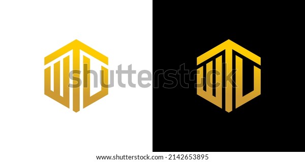 Wtu Letter Logo Design Polygon Monogram Stock Vector (Royalty Free ...