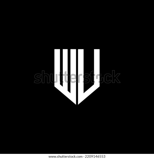 Wu Letter Logo Design Black Background Stock Vector (Royalty Free ...