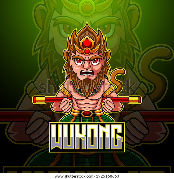 Wukong Chibi Esport Mascot Logo Design Stock Vector (Royalty Free ...