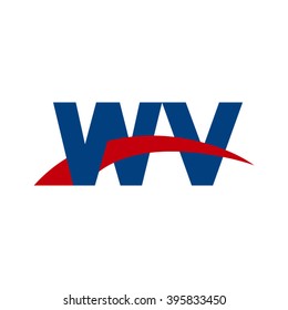 Jw Initial Overlapping Swoosh Letter Logo: vector de stock (libre de ...