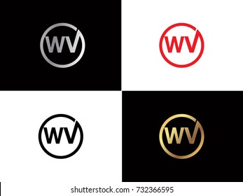 Wv Logo Letter Design Vector Red Stock Vector (Royalty Free) 732366595