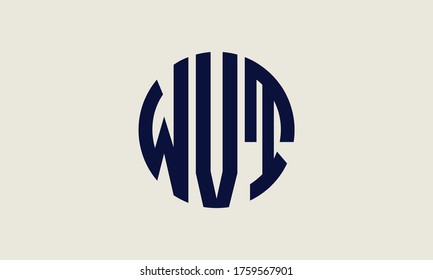 Wvt Circle Emblem Abstract Monogram Letter Stock Vector (Royalty Free ...