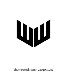 Ww Letter Logo Design White Background Stock Vector (Royalty Free ...