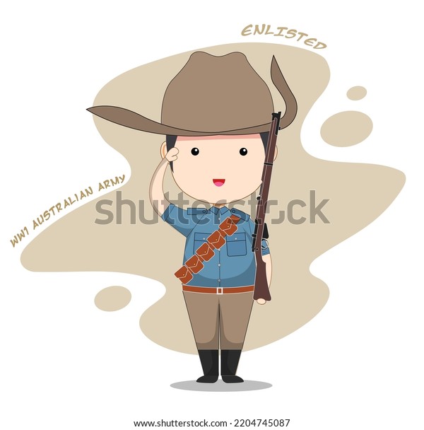Ww1 Australian Army Cartoon Vector Stock Vector (Royalty Free ...