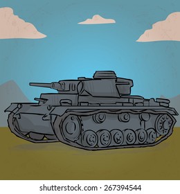 Vektor Stok Ww2 German Medium Tank Hand Drawn (Tanpa Royalti) 267394544 ...