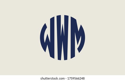 Wwm Circle Emblem Abstract Monogram Letter Stock Vector (Royalty Free ...