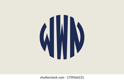 Wwn Circle Emblem Abstract Monogram Letter Stock Vector (Royalty Free ...