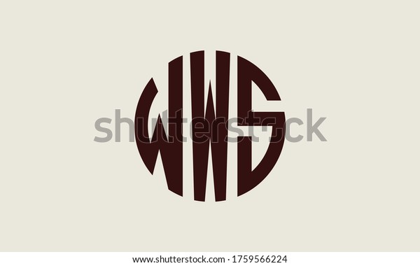 Wws Circle Emblem Abstract Monogram Letter Stock Vector (Royalty Free ...