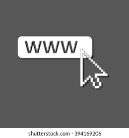 Www Icon White Vector Icon Shadow Stock Vector (Royalty Free) 394169206 ...