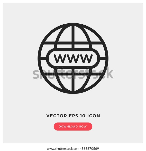 ícone do vetor www, símbolo do site. Ilustração vetorial simples e ...
