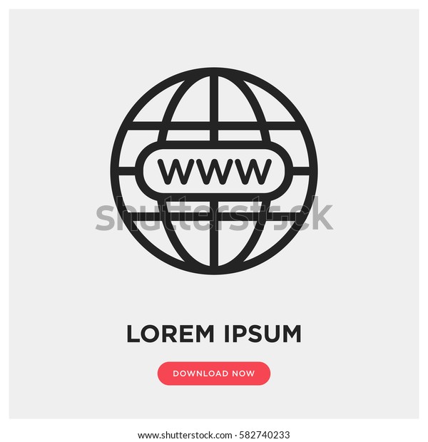 www Vektorsymbol, Website-Symbol. Moderne, einfache flache Vektorgrafik ...