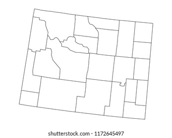 Wyoming County Map Stock Vector (Royalty Free) 1172645497 | Shutterstock