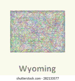 Wyoming Line Art Map Stock Vector (Royalty Free) 282133577 | Shutterstock