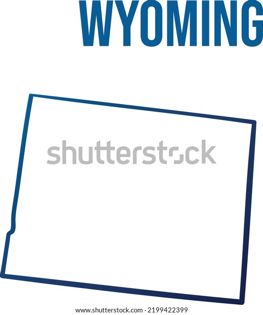 Wyoming State Outline Blue Gradient Map: เวกเตอร์สต็อก (ปลอดค่า ...