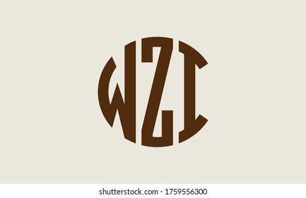 Wzi Circle Emblem Abstract Monogram Letter Stock Vector (Royalty Free ...