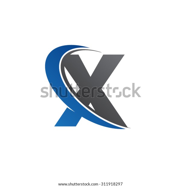 X Blue Swoosh Logo Stock Vector (Royalty Free) 311918297