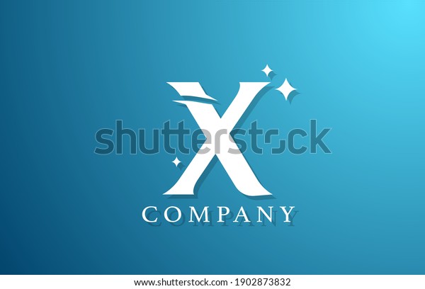 X Blue White Gradient Alphabet Letter Stock Vector (Royalty Free ...
