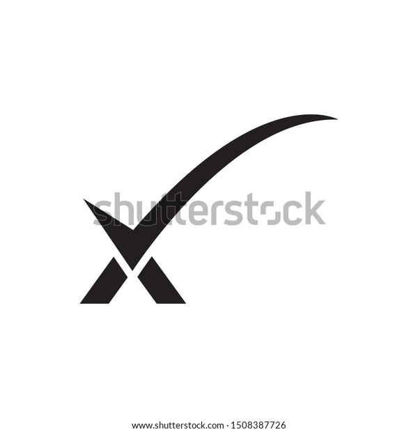 X Letter Check Mark Logo Design Stock Vector (Royalty Free) 1508387726
