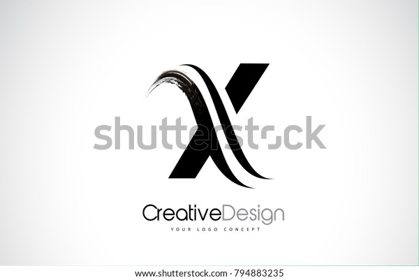 X Letter Design Brush Paint Stroke Stock Vector (Royalty Free ...