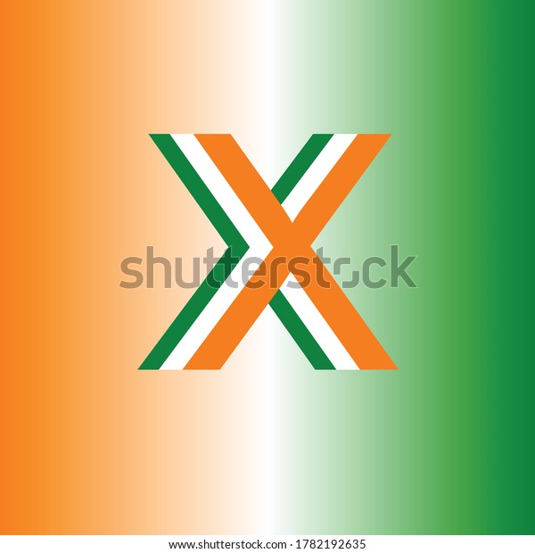X Letter Indian Flag Design Stock Vector (Royalty Free) 1782192635 ...