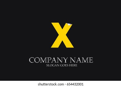 X Letter Yellow Logo Alphabet Stock Vector (Royalty Free) 654432001 ...