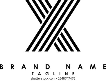 X Logo Line Letter Monogram Alphabet Stock Vector (Royalty Free ...
