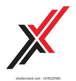X Logo Vector Black Red Lines Stock Vector (Royalty Free) 1478129585 ...