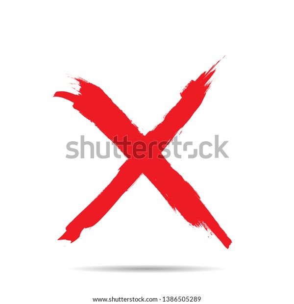 X Marks Red Crossed Vector Brush Stock Vector (Royalty Free) 1386505289 ...