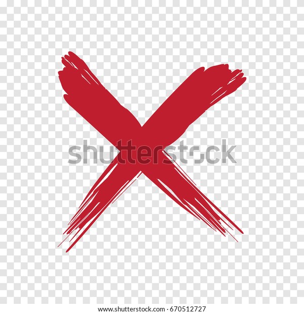 X 빨강 브러쉬 스톡 벡터(로열티 프리) 670512727