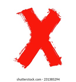 X Red Handwritten Letter On White Stock Vector (Royalty Free) 231385294 ...