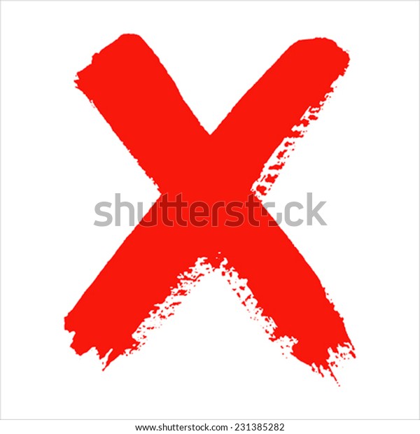 X Red Handwritten Letter On White Stock Vector (Royalty Free) 231385282 ...