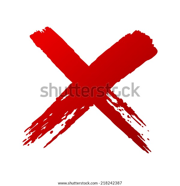 X Red Handwritten Letters Stock Vector (Royalty Free) 218242387