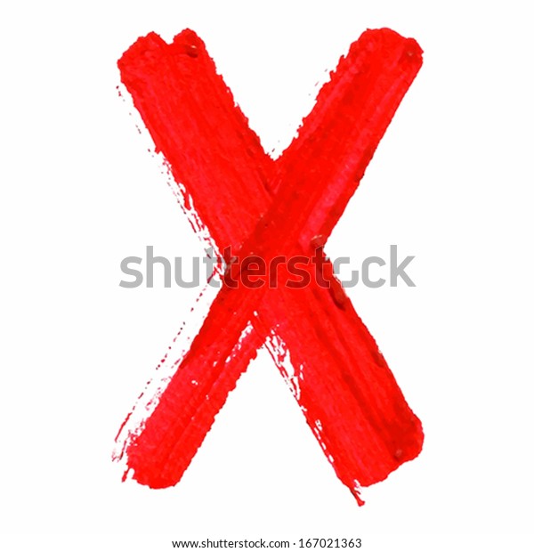 X Red Handwritten Letters On White Stock Vector (Royalty Free) 167021363