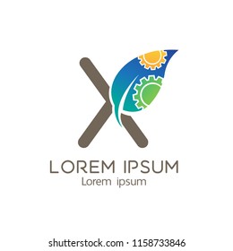 X Typo Logo Template Environment Concept: เวกเตอร์สต็อก (ปลอดค่า ...